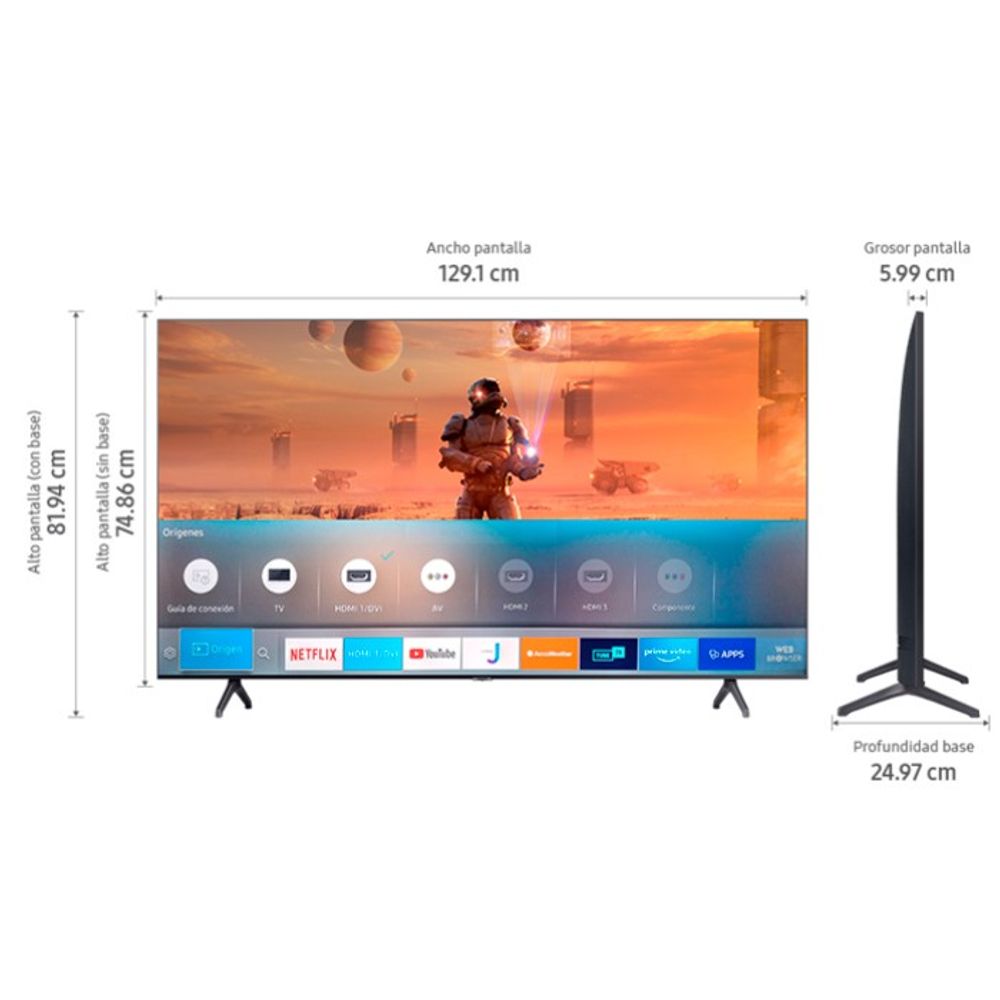 TV SAMSUNG 58" Pulgadas 147cm 58TU7000 LED 4K-UHD Plano Smart TV - Lagobo