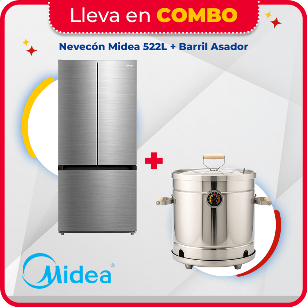 Nevecón Midea Tipo Europeo 522 Litros Plus Inverter MDRF700FGM46CO2 Bru ...